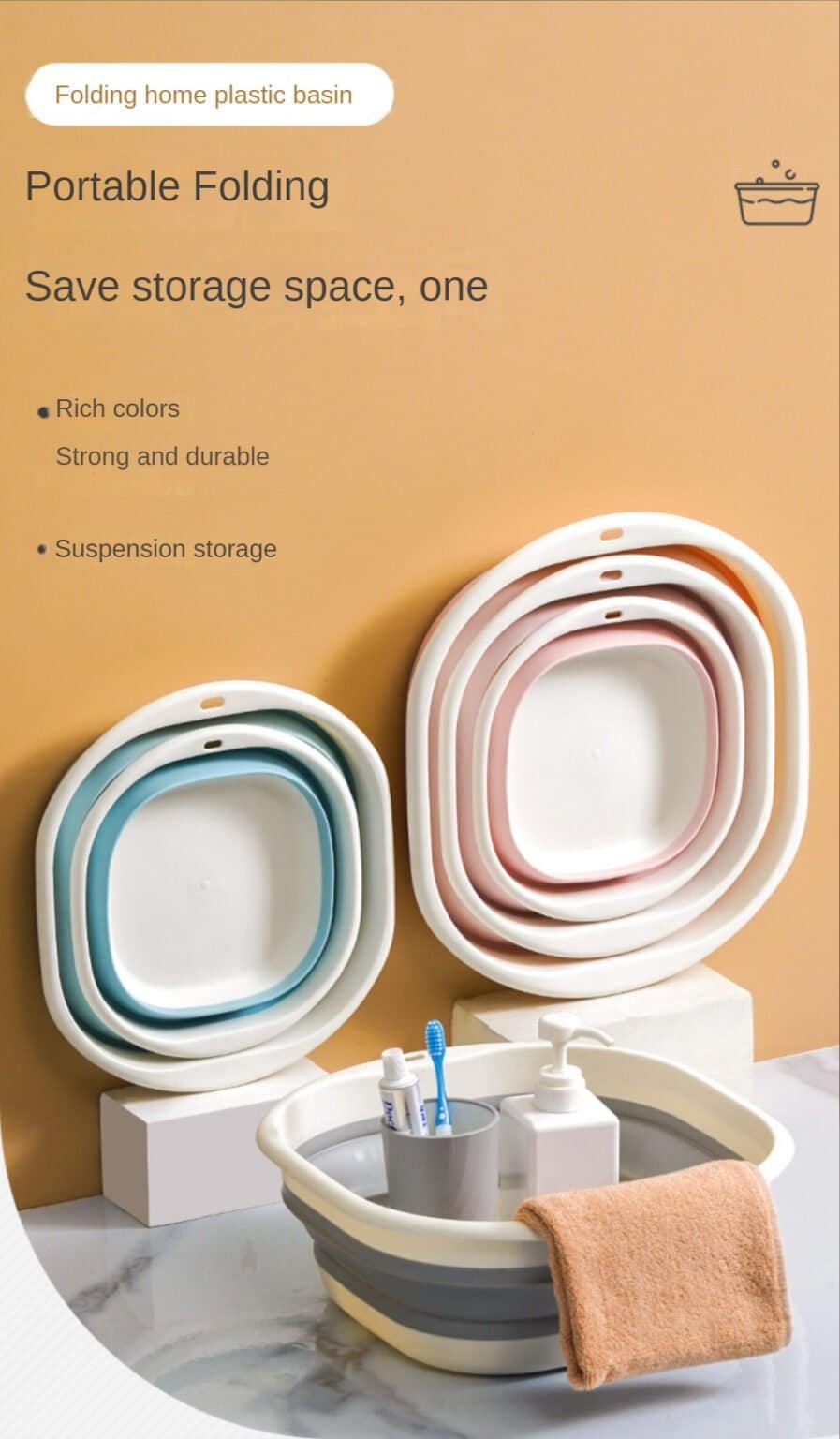 NW 1776 Collapsible Washbasin, Reusable, Foldable, Lightweight, Large ...